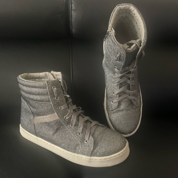 Justice | Shoes | Justice Tween Hitop Glitter Bling Sneakers Shoes Sz 8 ...